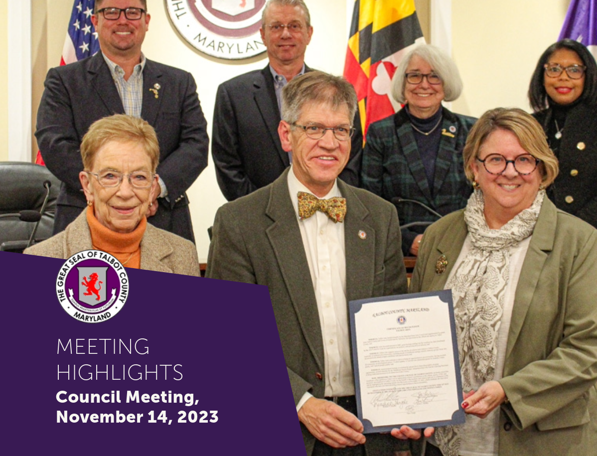 Council Highlights for November 14, 2023 - Talbot County, Maryland